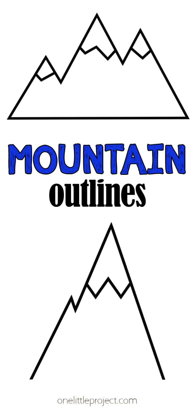 Free Mountain Outline (Simple Mountain Range Templates to Print)