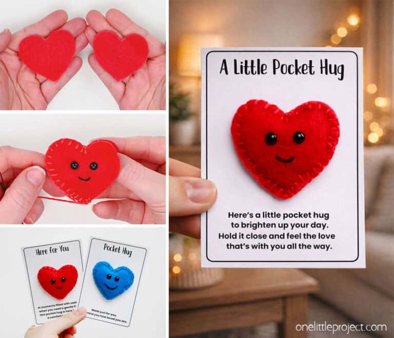 Pocket Hug Felt Heart - DIY Craft with Poems & Free Printables