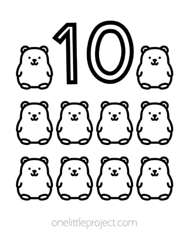 Number Coloring Pages (Printable Coloring Sheets for Kids)