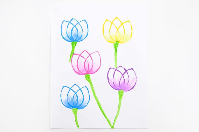 Paper Roll Tulip Painting - Easy Spring Flower Art for Kids