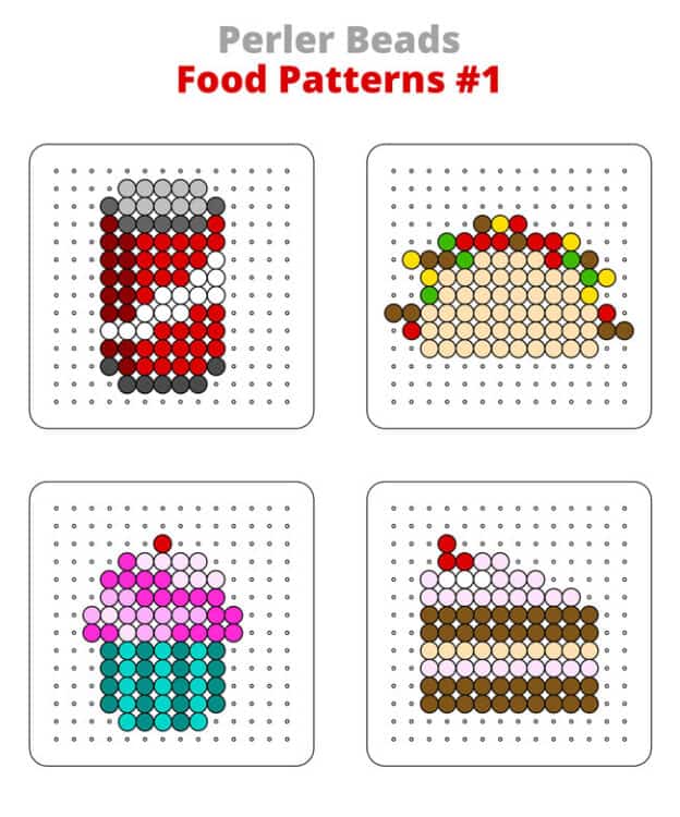 Perler Bead Food - Cute & Easy Food Perler Designs