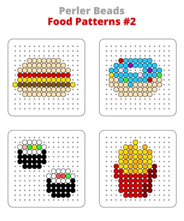 Perler Bead Food - Cute & Easy Food Perler Designs