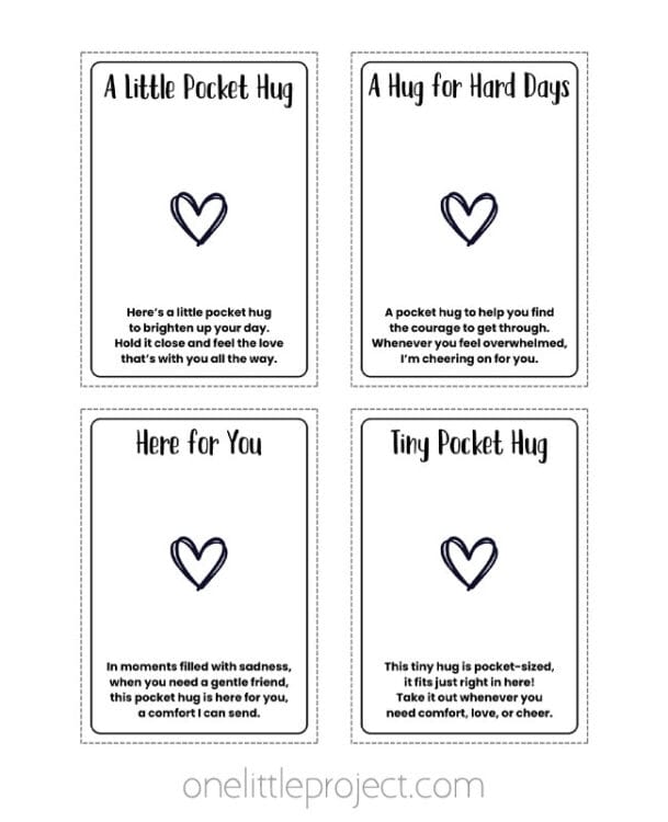 Pocket Hug Felt Heart - DIY Craft with Poems & Free Printables