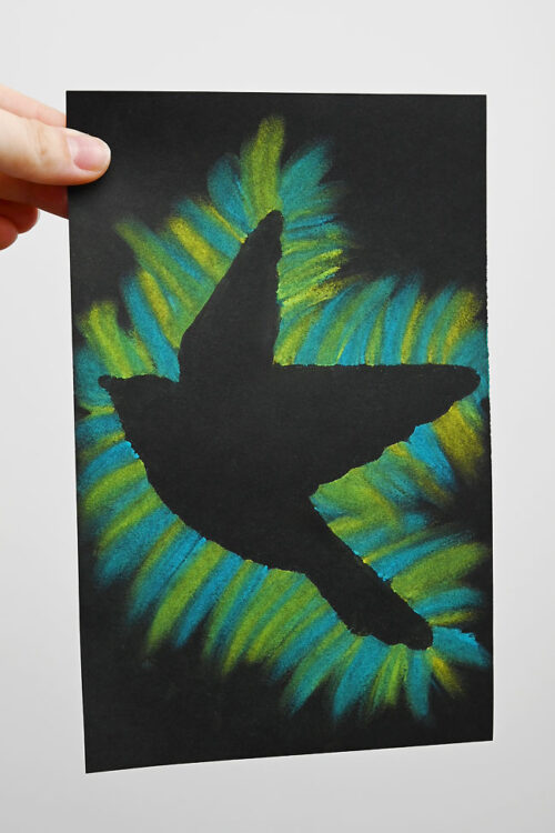 Easter Chalk Art - Easy Chalk Silhouette Craft for Spring