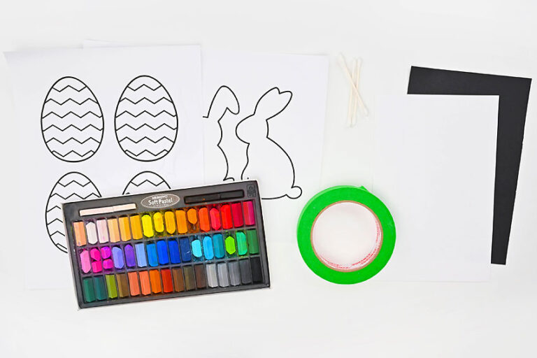 Easter Chalk Art - Easy Chalk Silhouette Craft for Spring