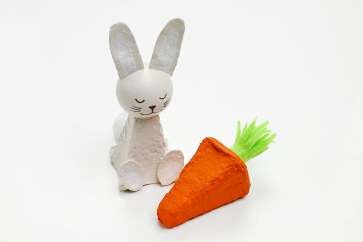 Egg Carton Carrot Craft - Cute & Easy Recycled Easter Craft