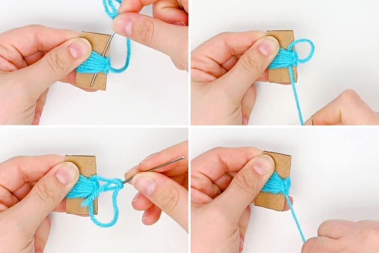 Yarn Flower Craft - Easy Flower with Yarn & Cardboard