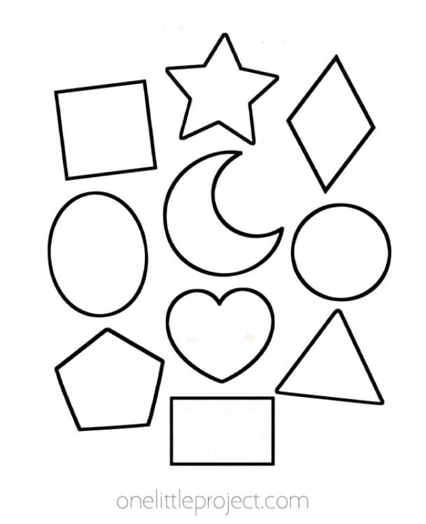 Shapes Coloring Pages - Printable Shapes Color Sheets